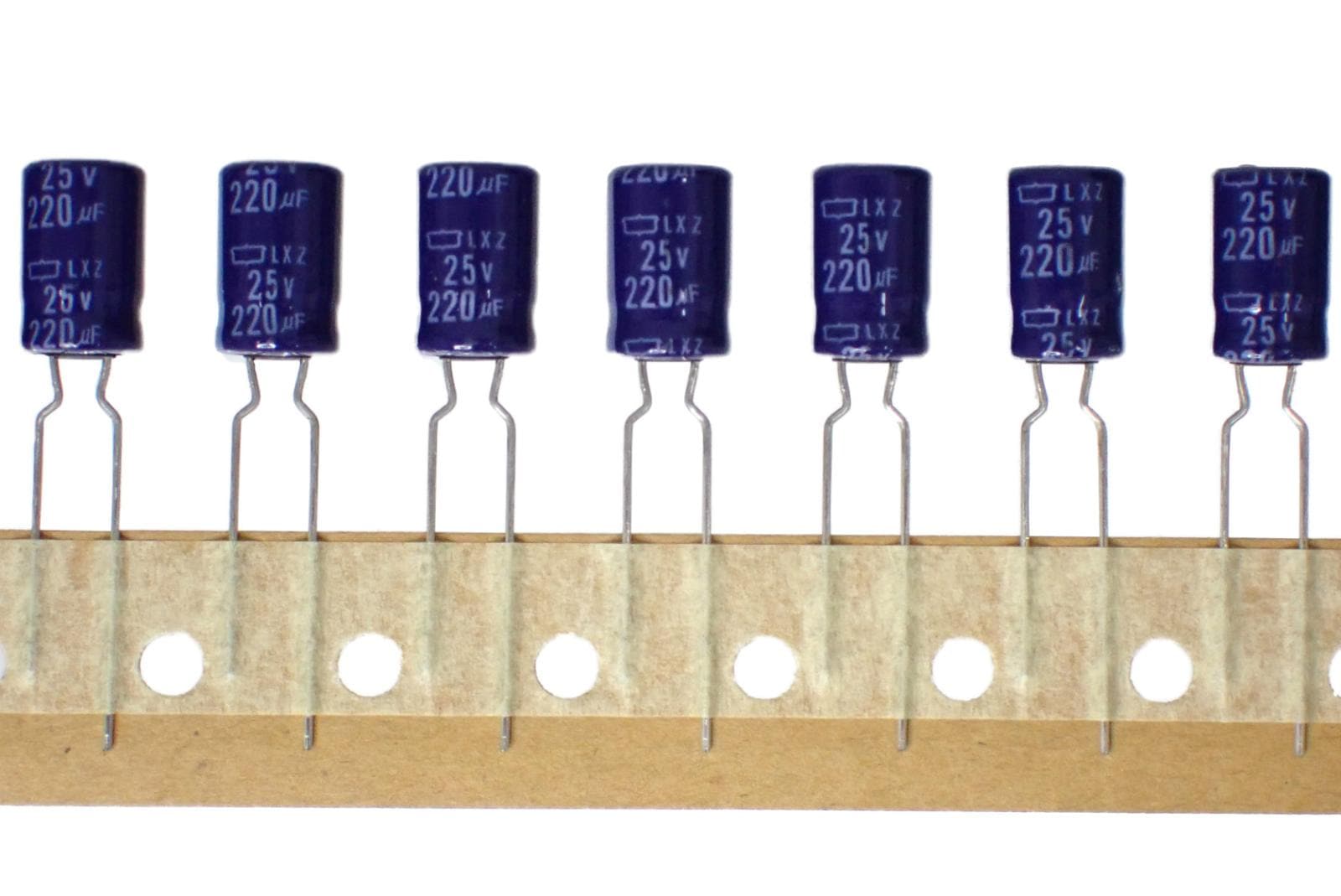 NIPPON CHEMI CON ラジアルリード アルミ 電解コンデンサ25V 220μ ELXZ250ETC221MH12D (5個セット ...