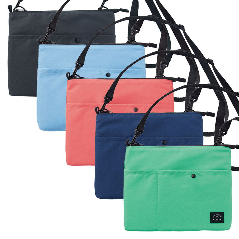 LIHIT LAB ALCLEA サコッシュポーチ 抗菌・抗ウイルス素材 感染予防 ショルダーベルト付き 清潔 マスクケース バッグインバッグ ...