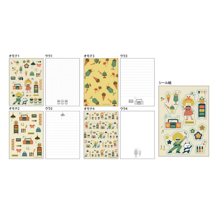 サンスター文具 デザインいっぱいメモ mizutama レトロ柄 コラボ 雑貨 グッズ 描き下ろし 限定｜【文具の森】通販サイト