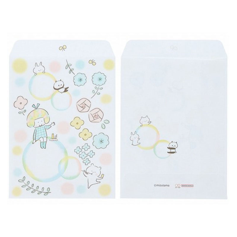 サンスター文具 mizutama 封筒セット シャボン玉柄 コラボ 雑貨 グッズ 描き下ろし 限定｜【文具の森】通販サイト