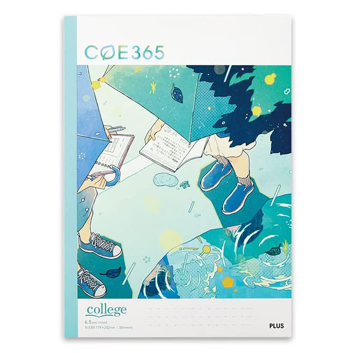 プラス SDGs エコ文具シリーズ COE365 雨の日 college セミB5 6.5mm罫 ノート オシャレ Z世代 エモい 限定｜【文具の森】通販サイト