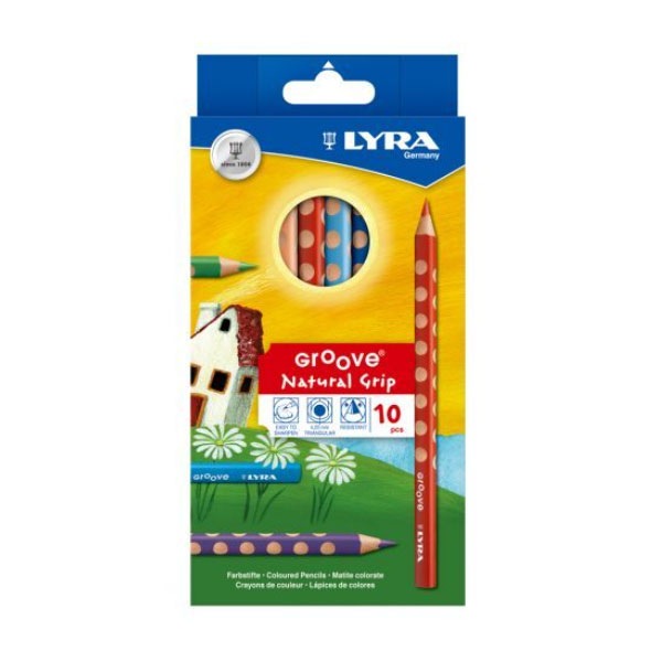 LYRA GROOVE グルーヴ 色鉛筆 10色 三角軸 名入れ 持ち方 練習 太軸 プレゼント お祝い 記念品 お絵描き｜【文具の森】通販サイト