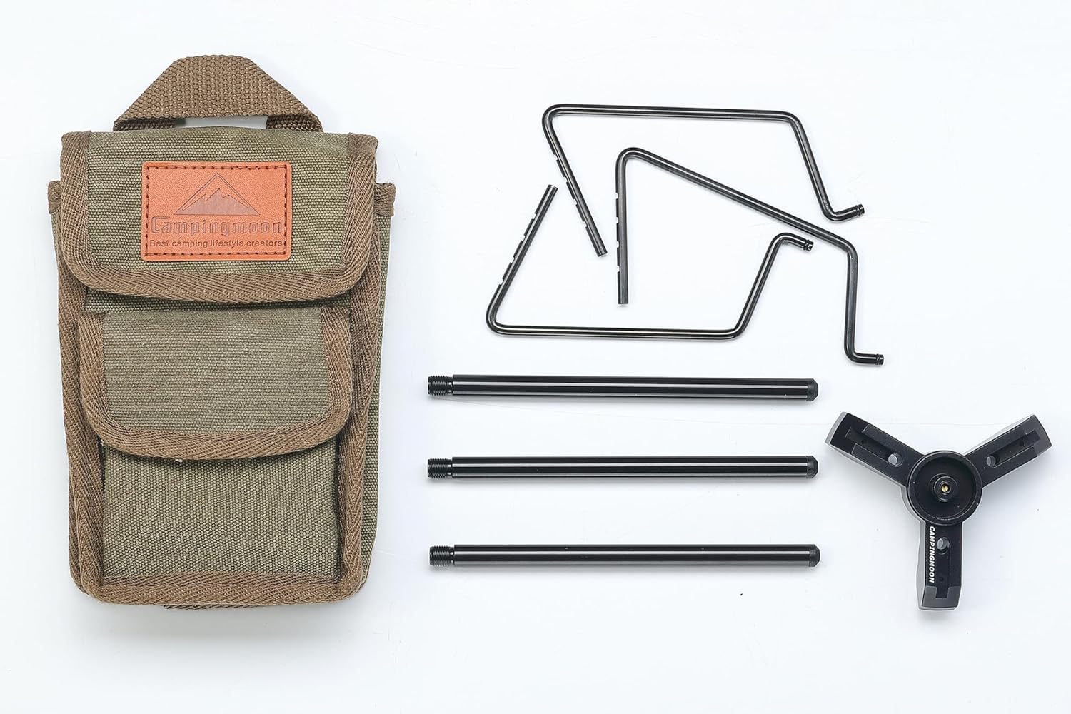 スマートスタンド ロアーエクステンション 2段式 アッパーサポート（五徳）付き ガススタンド 黒ギア BKZ01 | ガスコンロ用アクセサリー | キャンピングムーン | Campingmoon