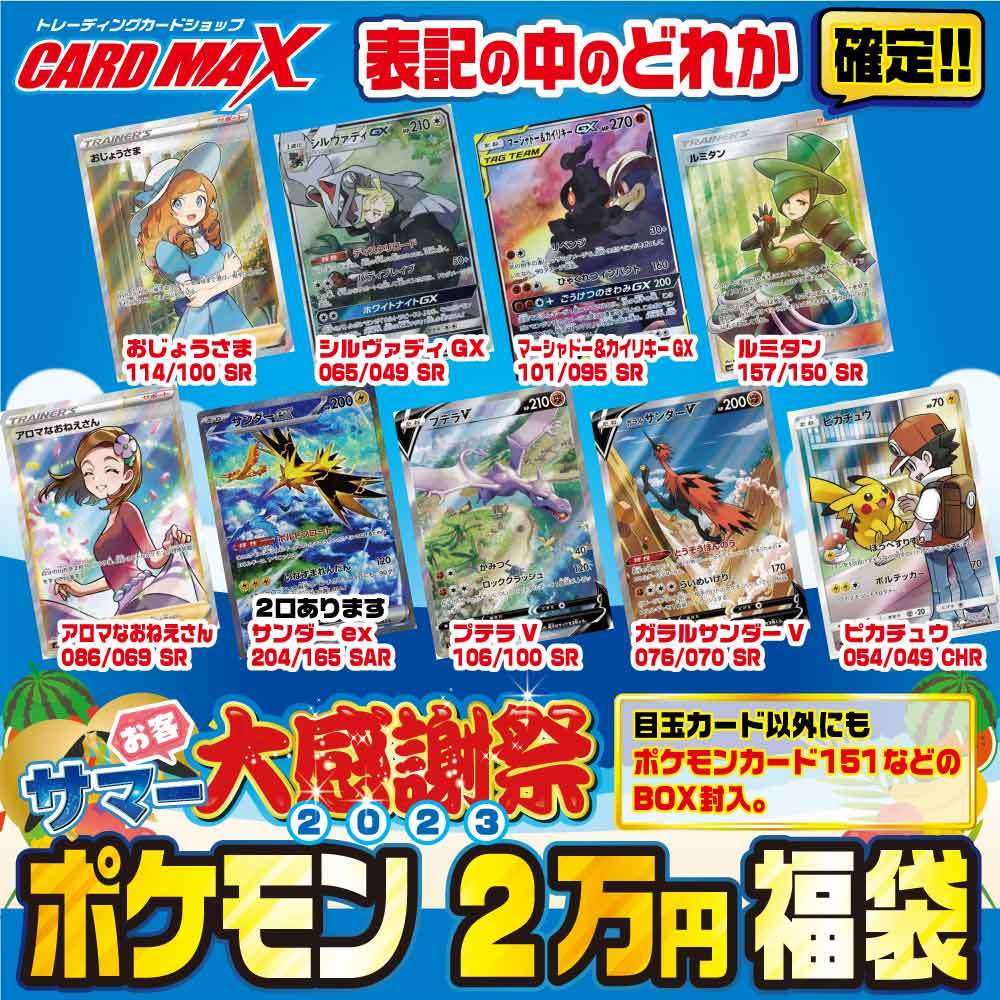 2023年 ポケモン お客SUMMER大感謝超豪華2万円 福袋【ポケモンカードゲーム】｜ポケモンカード,くじ各種,最新 くじ各種｜CARDMAX｜トレーディングカード（トレカ）通販・買取