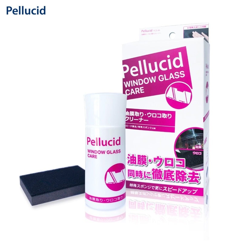 油膜取り・ウロコ取りクリーナー 全窓ガラス対応 中性 50ml 特殊スポンジ付 Pellucid PCD-46 | すべての商品 | カー用品の卸業販サイトカーグッズマン