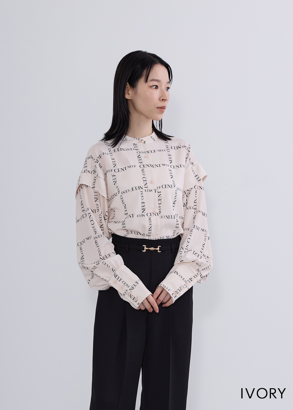 【neuf cent neuf】 クラシカルロゴチェックブラウス | NEW ARRIVAL | Cour Carre an ONLINE STORE