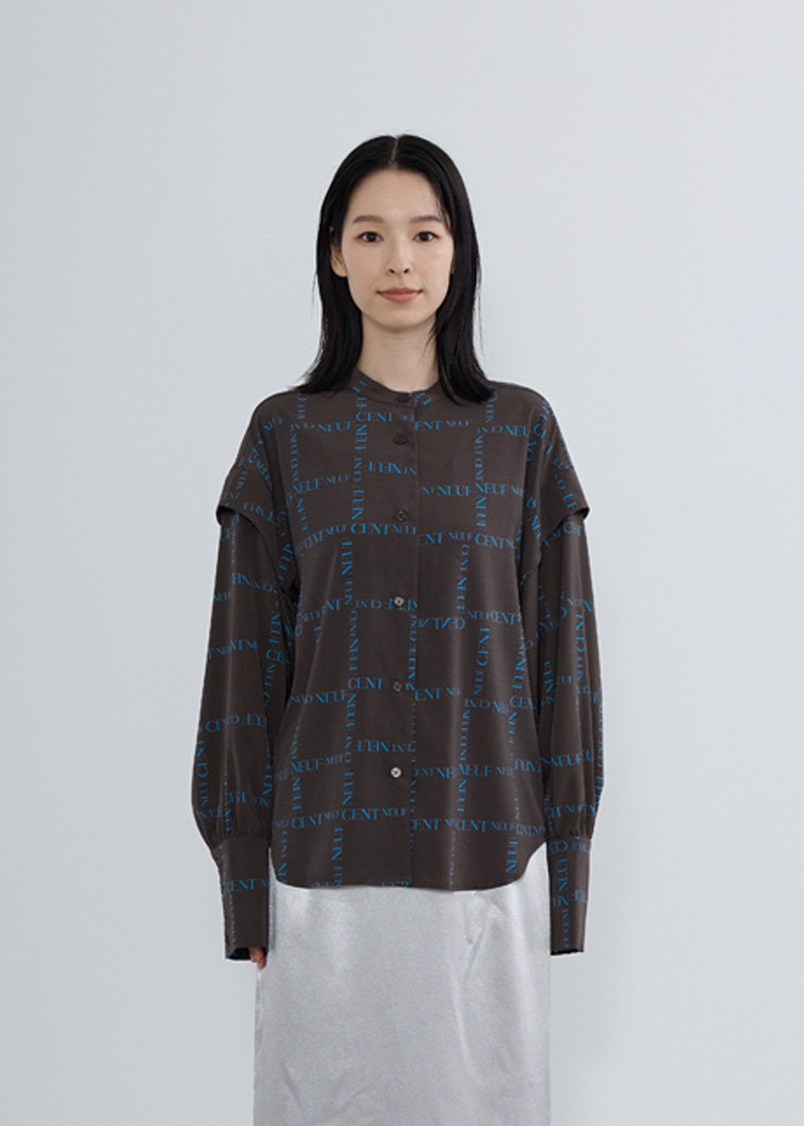 【neuf cent neuf】 クラシカルロゴチェックブラウス | NEW ARRIVAL | Cour Carre an ONLINE STORE