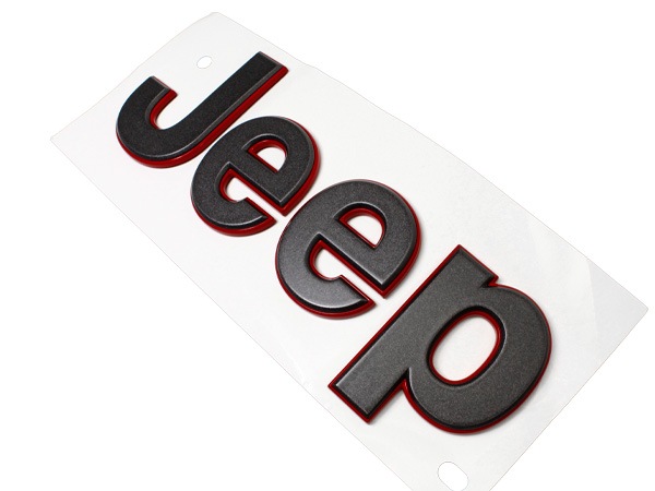 MOPAR純正 ルビコン JEEPエンブレム(ガンメタ&レッド) 68309633AA 18y- ジープ JL ラングラー、20y- JT ...