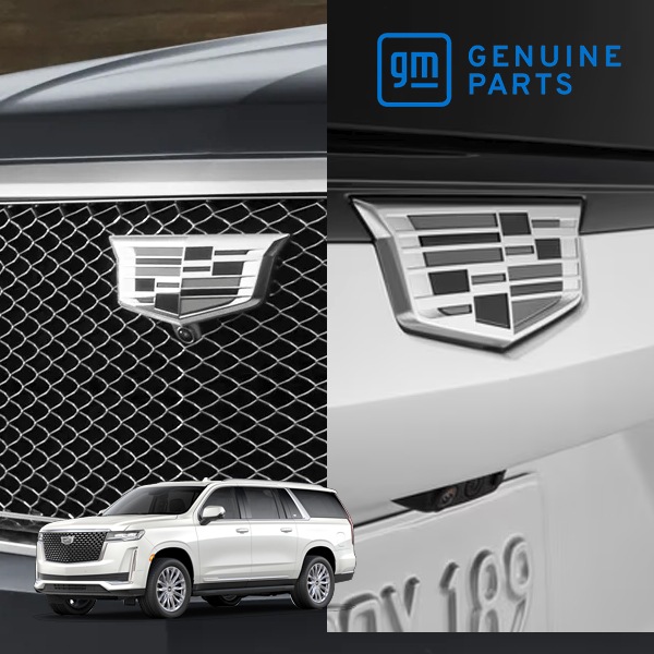 GM純正 キャデラッククレスト フロントグリルエンブレム リアゲートエンブレム 2個セット 84754505 イルミネーション付 モノクロ調 ...