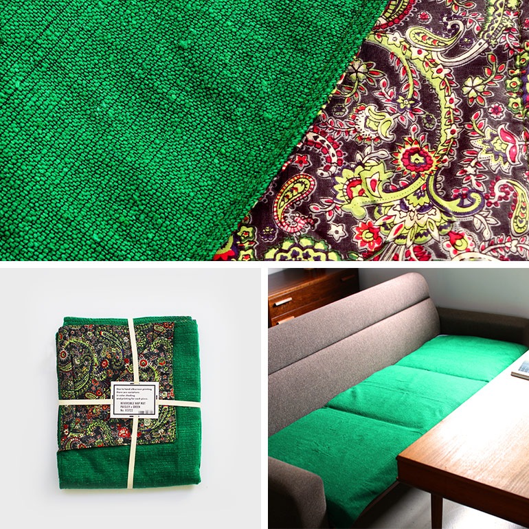 PUEBCO プエブコ｜REVERSIBLE NAP MAT / PAISLEY x GREEN 通販｜DUPON35