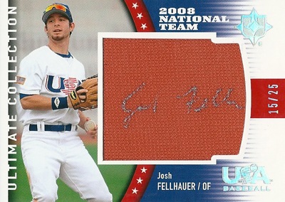 Josh Fellhauer 2008 Ultimate Collection USA Baseball Jersey Autographs ...