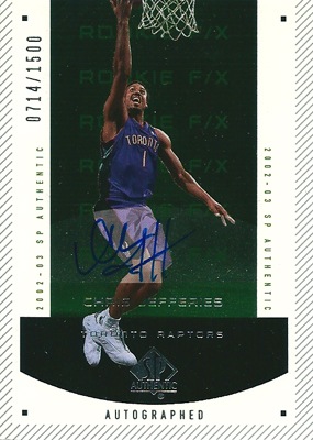 クリス・ジェフリーズ NBAカード Chris Jefferies 02/03 SP Authentic Rookie F/X ...