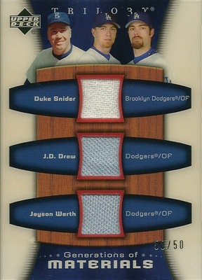 デューク・スナイダー / J．D．ドリュー / ジェイソン・ワース MLBカード Duke Snider / J.D. Drew ...