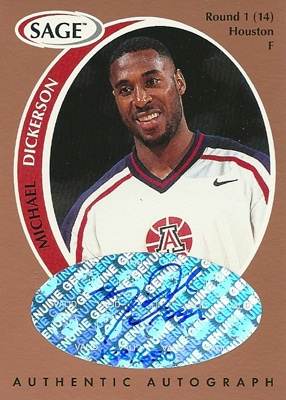 マイケル・ディッカーソン NBAカード Michael Dickerson 1998 Sage Autographs Bronze ｜カード ...
