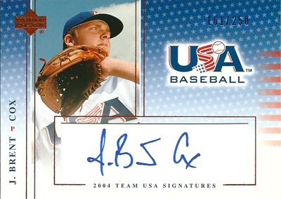 ブレント・コックス MLBカード J.Brent Cox 04/05 USA Baseball National Team ...