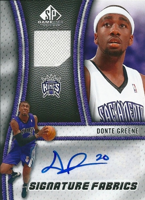 ドンテ・グリーン NBAカード Donte Greene 09/10 SP Game Used Edition Signature ...
