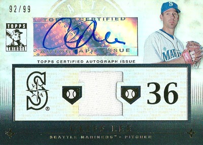 クリフ・リー MLBカード Cliff Lee 2010 Topps Tribute Autograph Relics 92/99 ｜カード ...