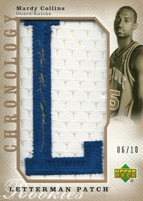 マーディ・コリンズ NBAカード Mardy Collins 06/07 UD Chronology Letterman Patch ...