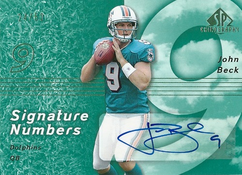 ジョン・ベック NFLカード John Beck 2007 SP Chirography Signatures Numbers 24/50 ...