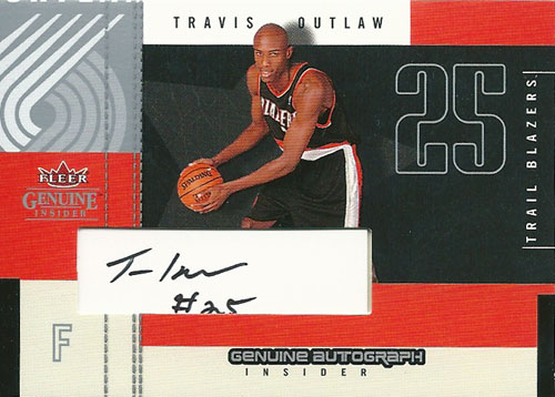 トラビス・アウトロー NBAカード Travis Outlaw 03/04 Fleer Genuine Insider Genuine ...