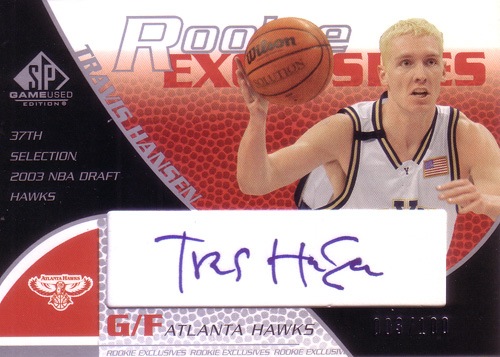 トラビス・ハンセン NBAカード Travis Hansen 03/04 SP Game Used Rookie Exclusive ...