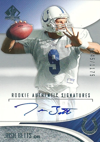 ジョシュ・ベッツ NFLカード Josh Betts 2006 SP Authentic Rookie Autographs ｜カード ...