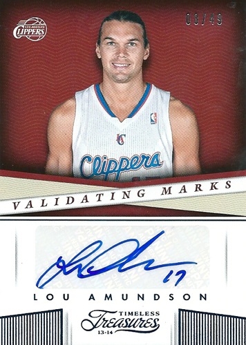ルイス・アムンドソン NBAカード Lou Amundson 13/14 Timeless Treasures Validating ...
