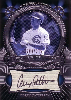 Corey Patterson 2004 UD Etchings Etched In Time Autograph Black 375枚限定 ...