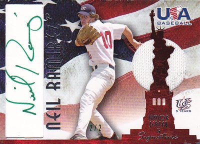 MLBカード【ニール ラミレス】2006 USA Baseball Signatures Jersey Green 2枚限定！(2/2 ...