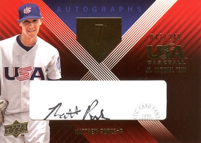 【マシュー パーク】 2008 USA Baseball JR. National Team Autographs Black 249枚限定 ...