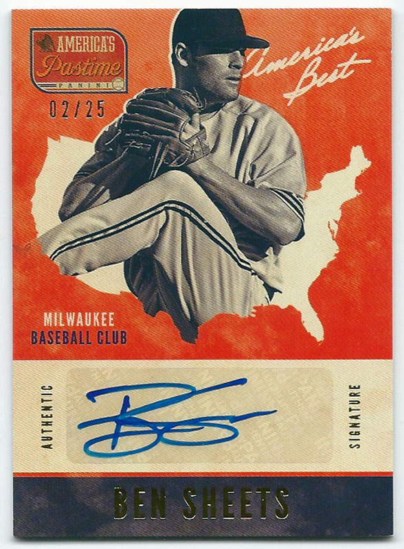 ベン・シーツ 2013 America's Pastime America's Best Autographs Gold Ben Sheets ...
