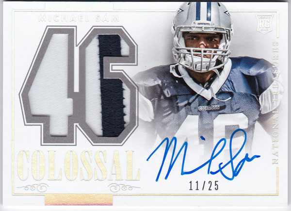 マイケル・サム 2014 National Treasures Rookie Colossal Number Patch Auto 11/25 ...