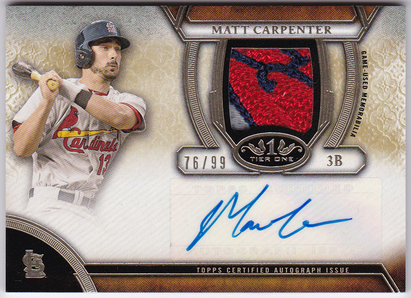 マット・カーペンター 2015 Topps Tier One Auto Relics 76/99 Matt Carpenter ｜カード ...