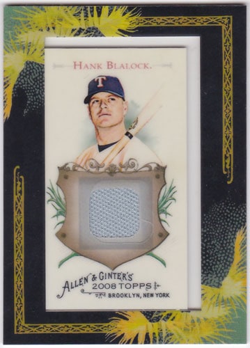 ハンク・ブレイロック 2008 Topps Allen and Ginter Relics Jersey Hank Blalock ｜カード ...