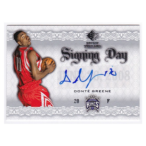ドンテ・グリーン NBA 2008-09 SP Rookie Threads Signing Day SD-GR Donte Greene ...