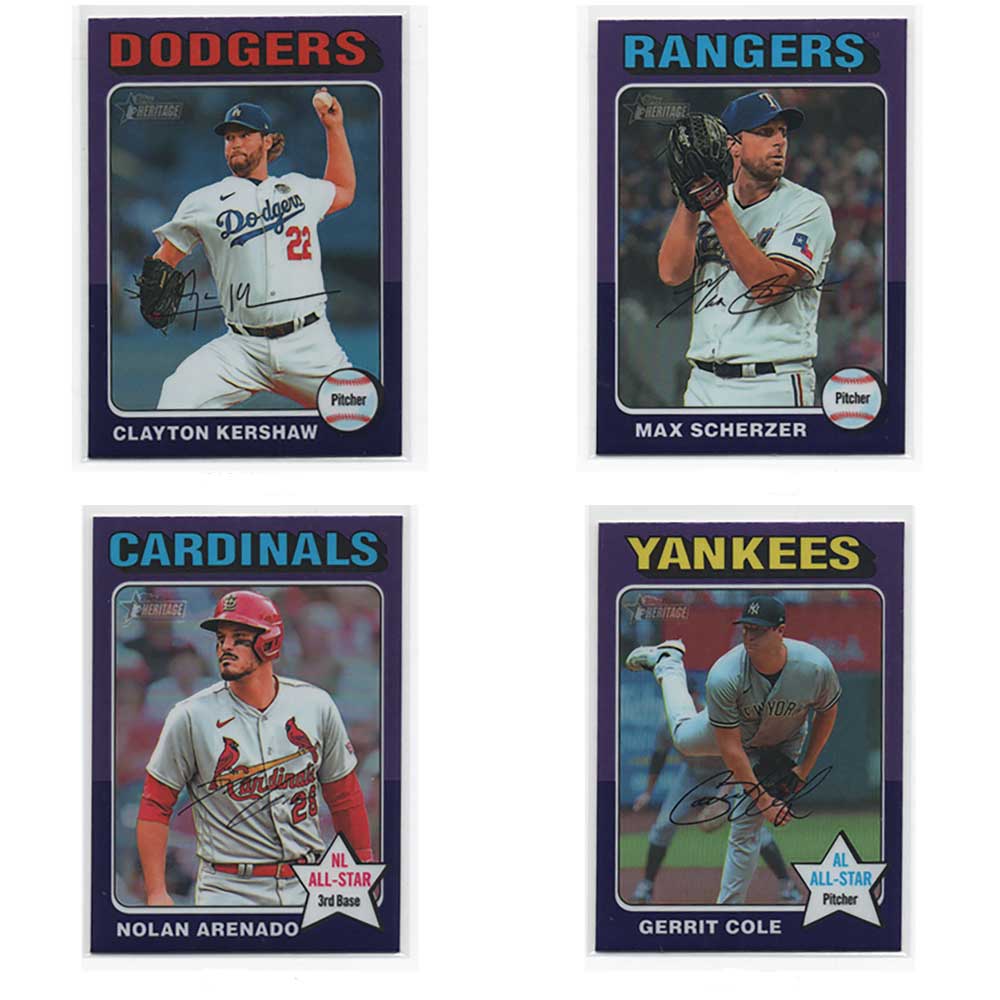 Clayton Kershaw/Max Scherzer/Nolan Arenado/Gerrit Cole Purple Refractor ...