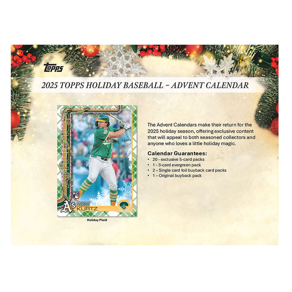 MLB 2025 Topps Holiday Baseball Advent Calendar Box 10/28入荷！ ｜カード ...
