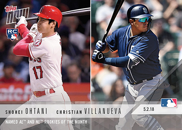 大谷翔平&クリスチャン・ビヤヌエバ #159 MLB 4月 ルーキー・オブ・ザ・マンス カード Shohei Ohtani/Christian Villanueva - 05/02/2018 ...