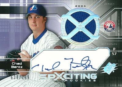 チャド・ベンツ MLBカード Chad Bentz 2004 SPx SPxciting Rookies Autograph Jersey ...