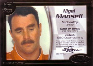 Nigel Mansell 2005 Futera Grand Prix 1of1 Autograph 1枚限定！ ｜カードファナティック公式通販