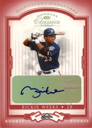 Rickie Weeks 2004 Donruss Classics Significant Signatures Red 50枚限定 ...
