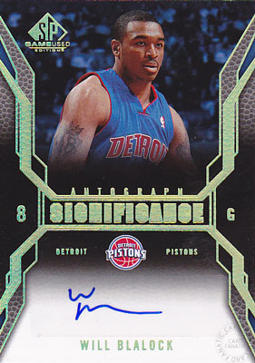【ウィル ブレイロック】 2007/08 UD SP Game Used SIGnificance (Will Blalock)(直筆サイン ...