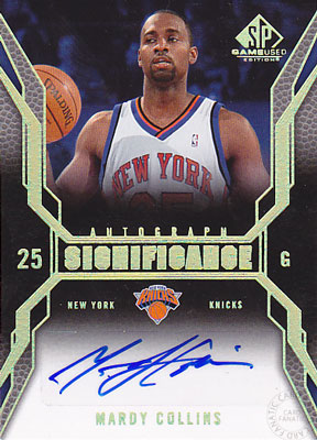 【マーディ コリンズ】 2007/08 UD SP Game Used SIGnificance (Mardy Collins)(直筆サイン ...