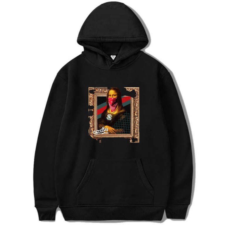 Gangster Mona Lisa Hoodie Black | Parker-パーカー-