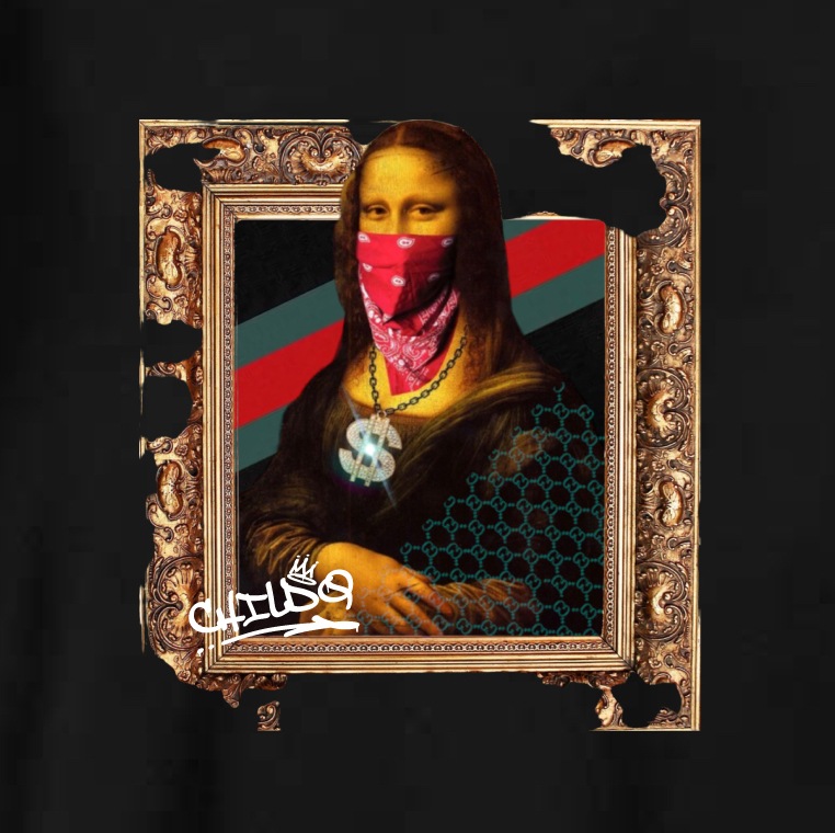 Gangster Mona Lisa Hoodie Black | Parker-パーカー-