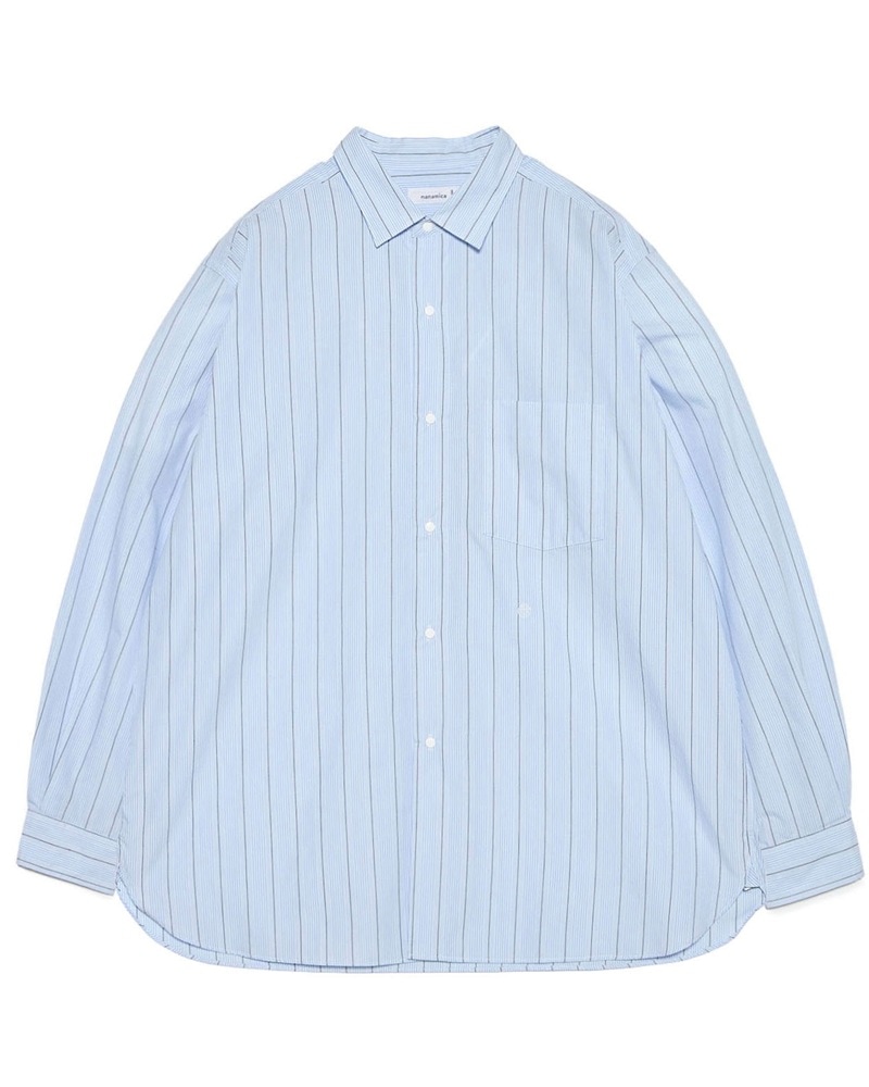 【CIENTO WEB STORE - nanamica 26SS】Regular Collar Stripe Wind Shirt (Sax ...