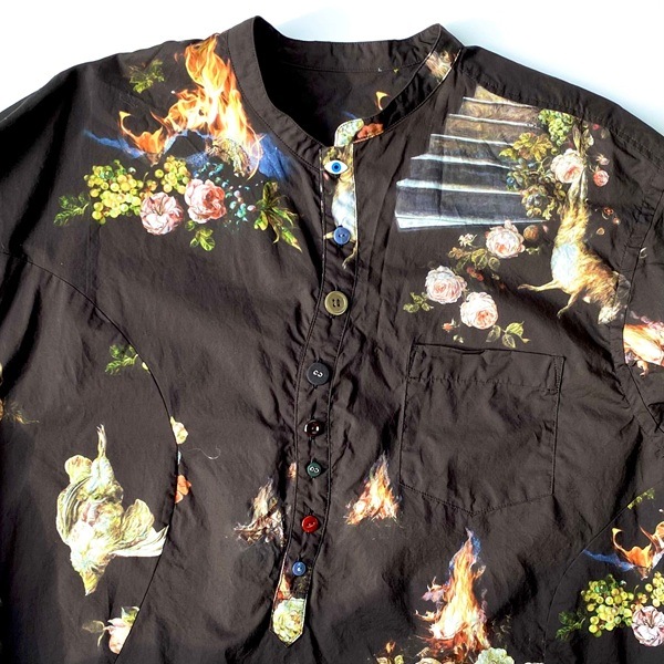 UNDER COVER All-Over Print Pullover Shirt (UC1F4401-3) BLACK BASE