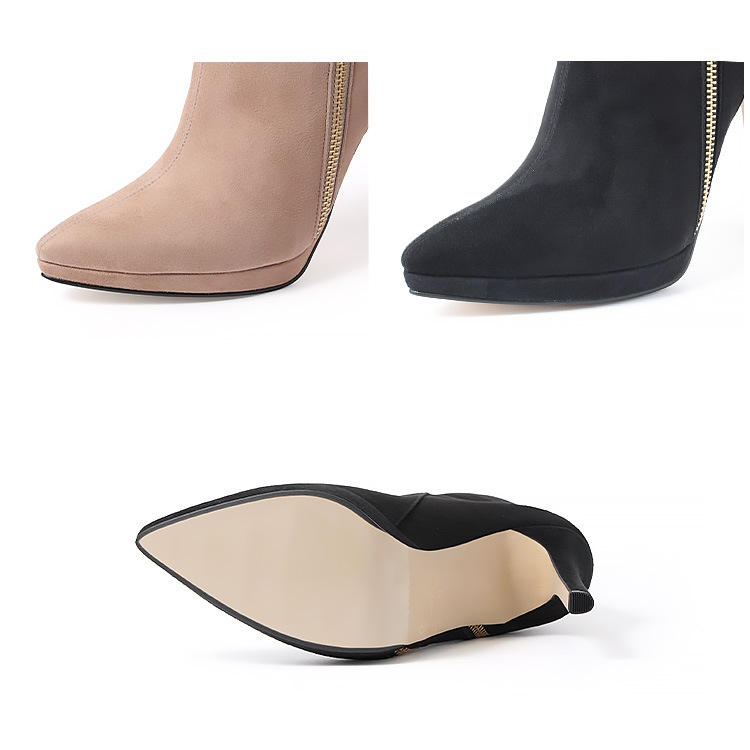 COMEX ショートブーツ ハイヒール ブーツ ポインテッドトゥ 外ファスナー コメックス 日本製 本革 ピンヒール ヒール11cm 5731 ...