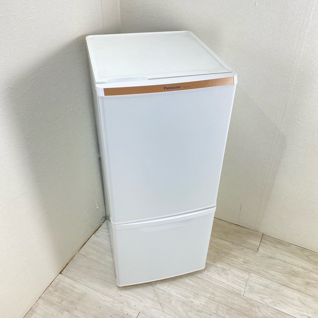 中古 2ドア冷蔵庫 自動霜取りファン式 138L パナソニック NR-B147W-W 2015年製 ホワイト 一人暮らし 単身用 6ヶ月保証付き