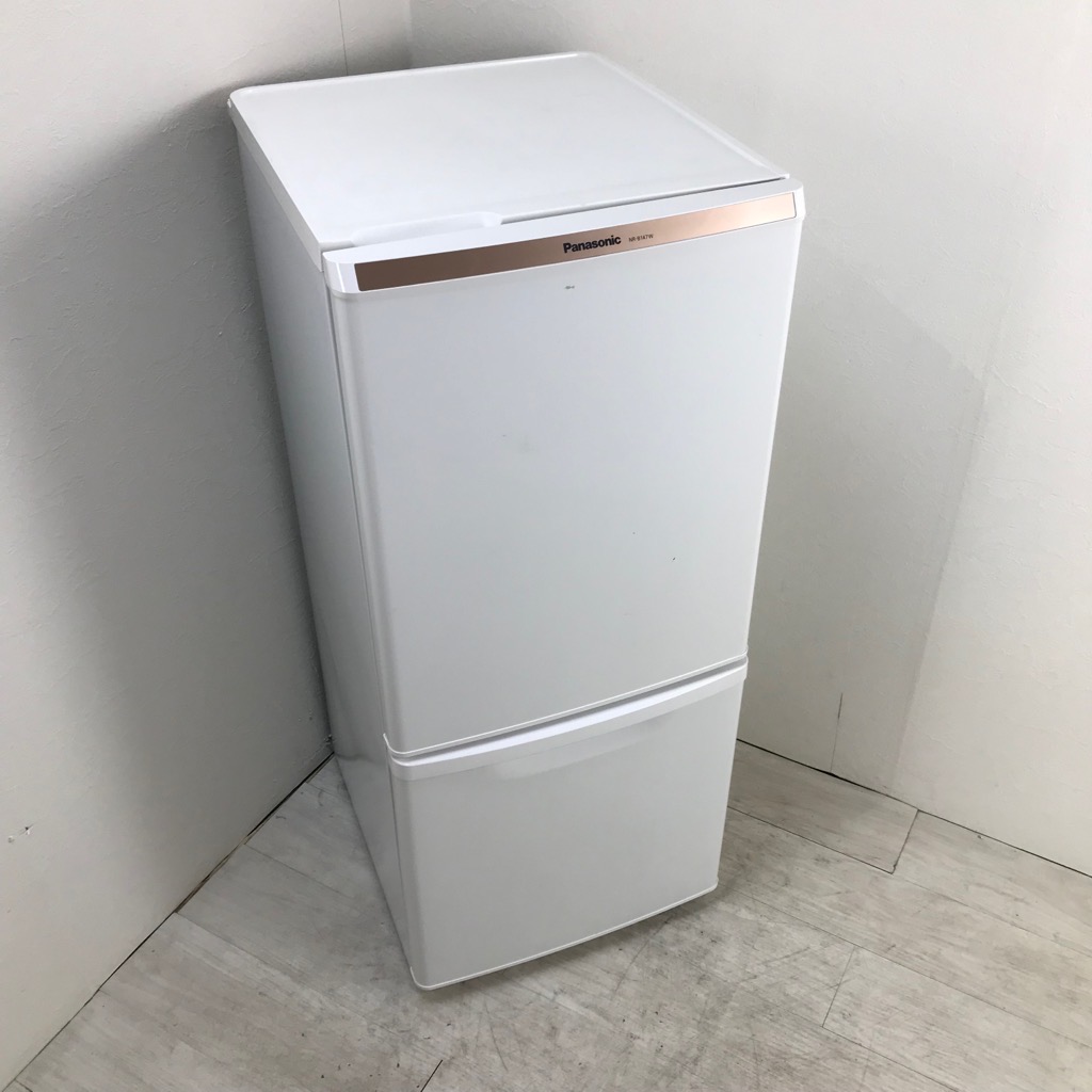 中古 2ドア冷蔵庫 自動霜取りファン式 138L パナソニック NR-B147W-W 2015年製 ホワイト 一人暮らし 単身用 6ヶ月保証付き